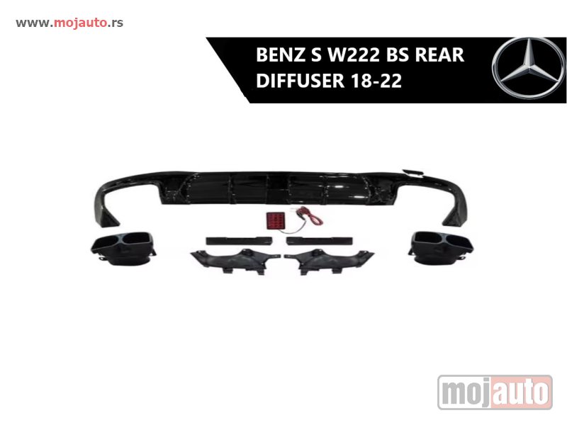Mercedes S W222 BS zadnji difuzor sa LED stop svetlom 18-22