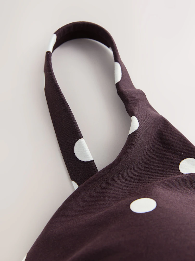 Čokolada/Krem boja Polka Dot - Wrap Blouson Tummy Control Jednodelni kupaći