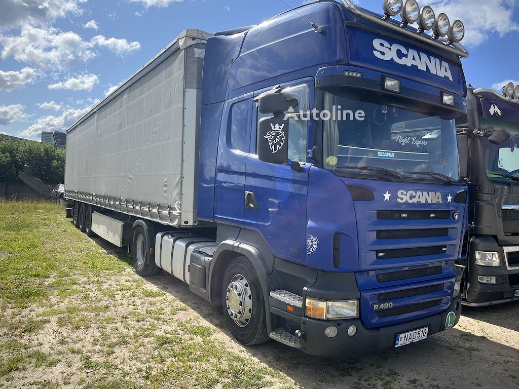 Scania R420 tegljač + poluprikolica sa kliznom ceradom