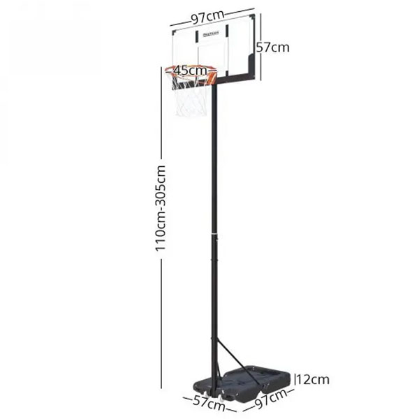 Koš sa podesivom visinom od 110cm do 305cm ZW003