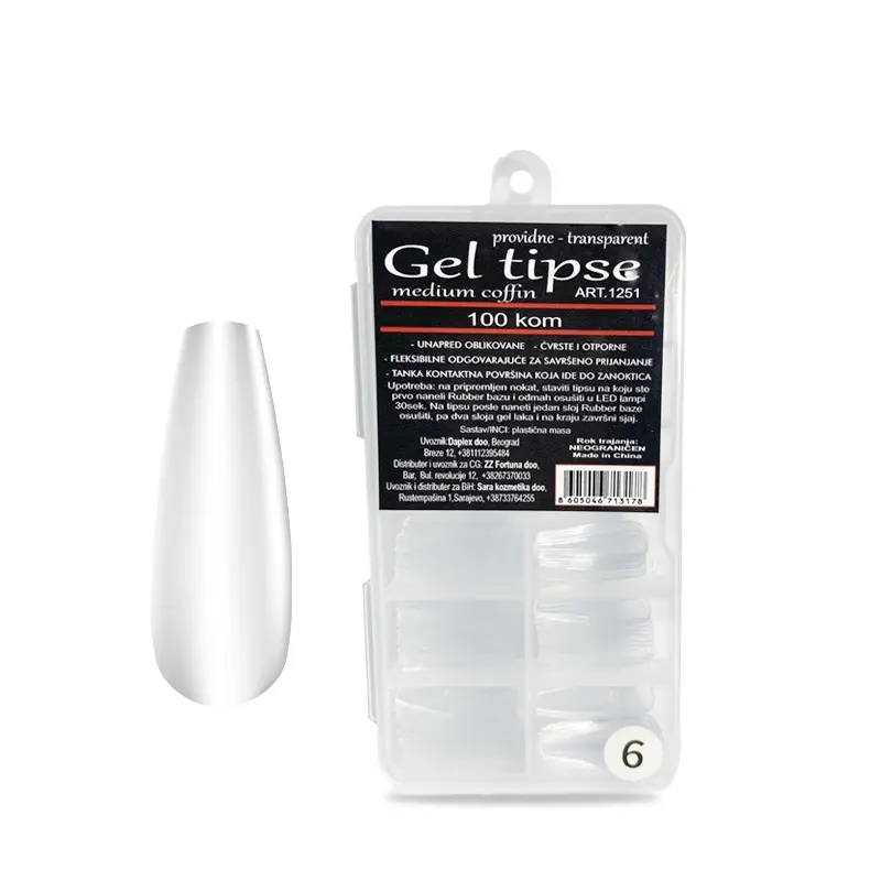 Claser Gel tipse, medium coffin