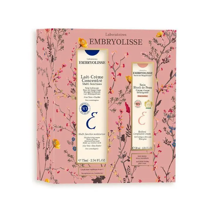 Embryolisse Set za lice Višenamenska hranljiva hidratantna krema, 75 ml + Krema za blistavu kožu, 30 ml