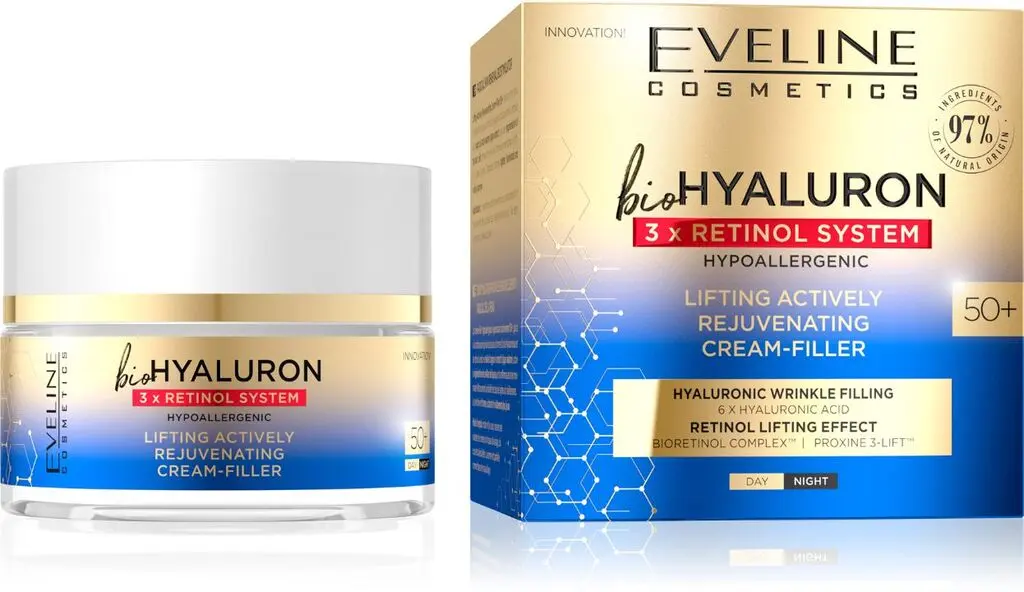 Eveline Krema za lice Bio Hyaluron 3x Retinol System Lifting Rejuvenating 50+ 50ml