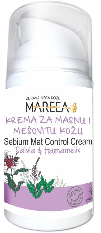 Mareea Krema za lice za masnu i mešovitu kožu lica, 50 ml