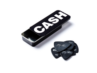 Jim Dunlop JCPT04H JOHNNY CASH BOLD HEAVY GAUGE PICK TIN 6-pack