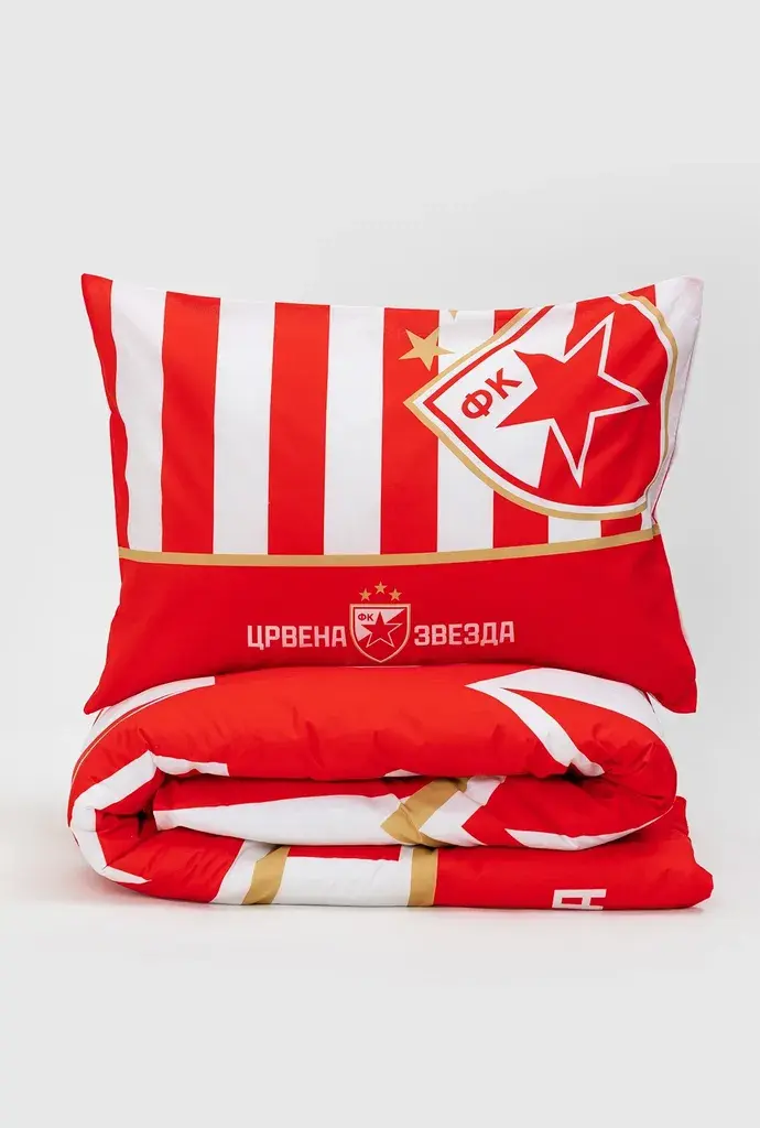 Stefan Komplet posteljina Crvena Zvezda 140x200 cm, Crveno-bela