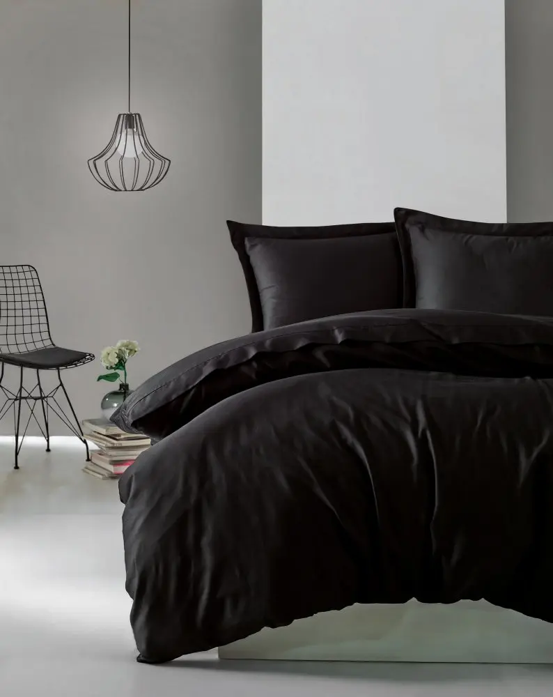L'Essentiel Maison Satenska posteljina Elegant, 260x220cm, Crna