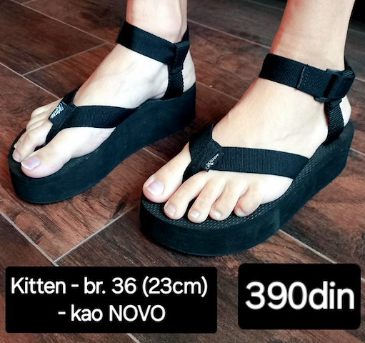 Kitten sandale platforme crne br. 36 - kao NOVO