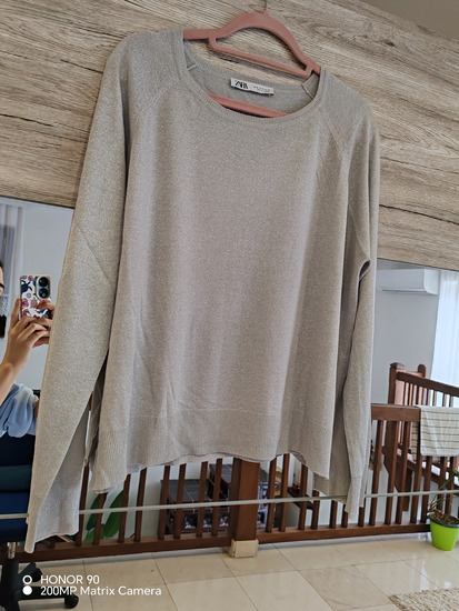Zara srebrni sjajni dzemper, vel. XL/42 (NOVO)