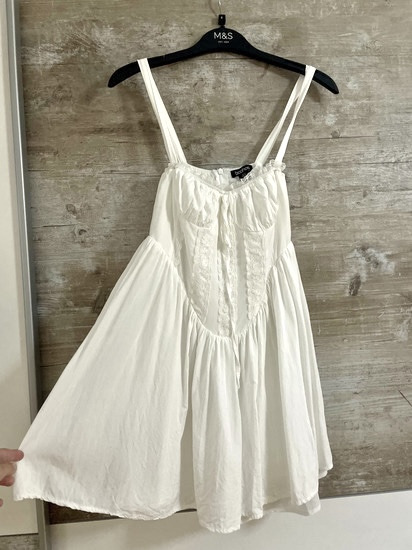 NOVO Boohoo Milkmaid bela korset haljina vel.XS