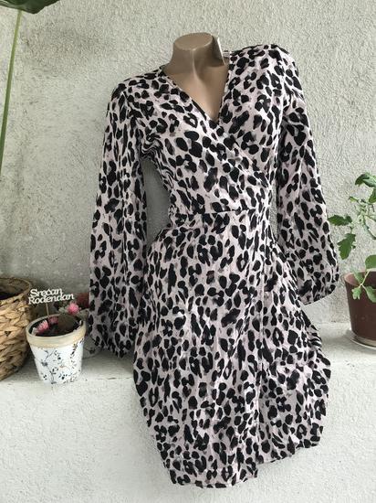 Nova roze sa crnim leopard na preklop S/M