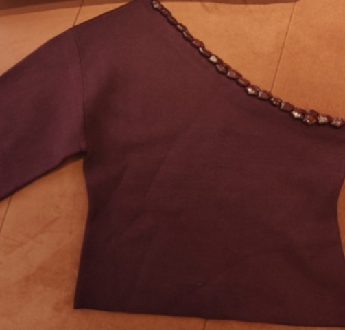 Zara burgundy bluza sa perlama