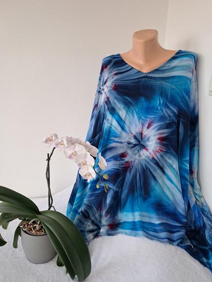 Viskozna tie-dye plava tunika univerzalna
