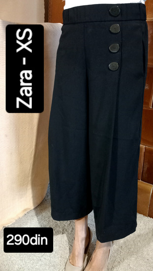 Zara pantalone široke crne ženske XS/34