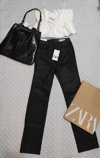 Zara nove sa etiketom kožne skinny pantalone S