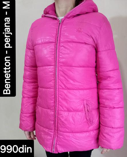 Benetton jakna perjana zimska roze ženska M/38