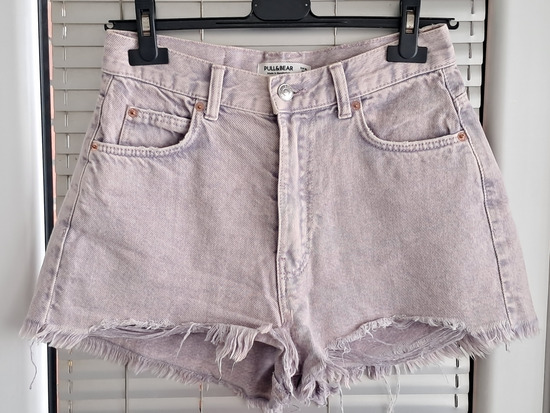 PULL & BEAR roze teksas sorts vel 36