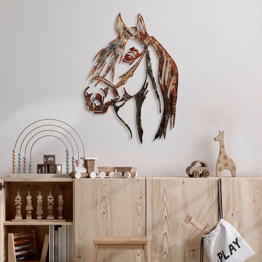 Wallity Zidna dekoracija Horse-3, 38cmx53cm, Bakar