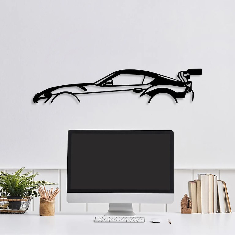 Wallity Zidna dekoracija Dodge Viper Silhouette, 70x14 cm, Crna