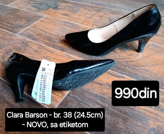 Clara Barson cipele štikle crne br. 38 - NOVO