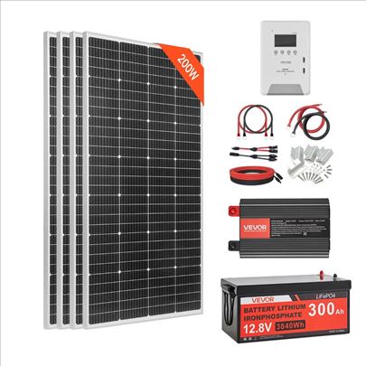 Solarni Sistem Paneli 4x 200W Inverter Snage 2000W