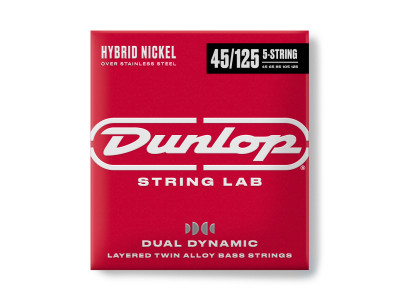 Jim Dunlop DBHYN45125 DUAL DYNAMIC LAYERED TWIN ALLOY HYBRID WOUND NICKEL BASS STRINGS 45-125 | 5-STRING
