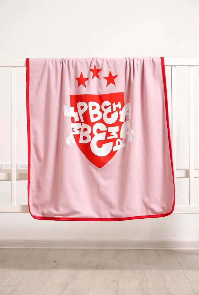 Stefan Prekrivač za bebe Crvena Zvezda Interlok, 80X90 cm, Roze