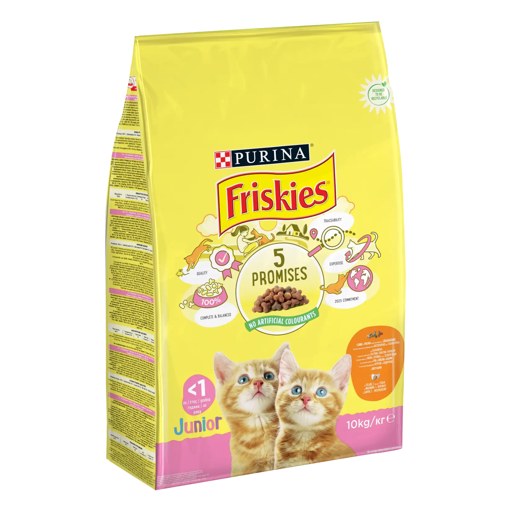 FRISKIES PURINA Suva hrana za mačiće, Piletina i povrće, 10 kg