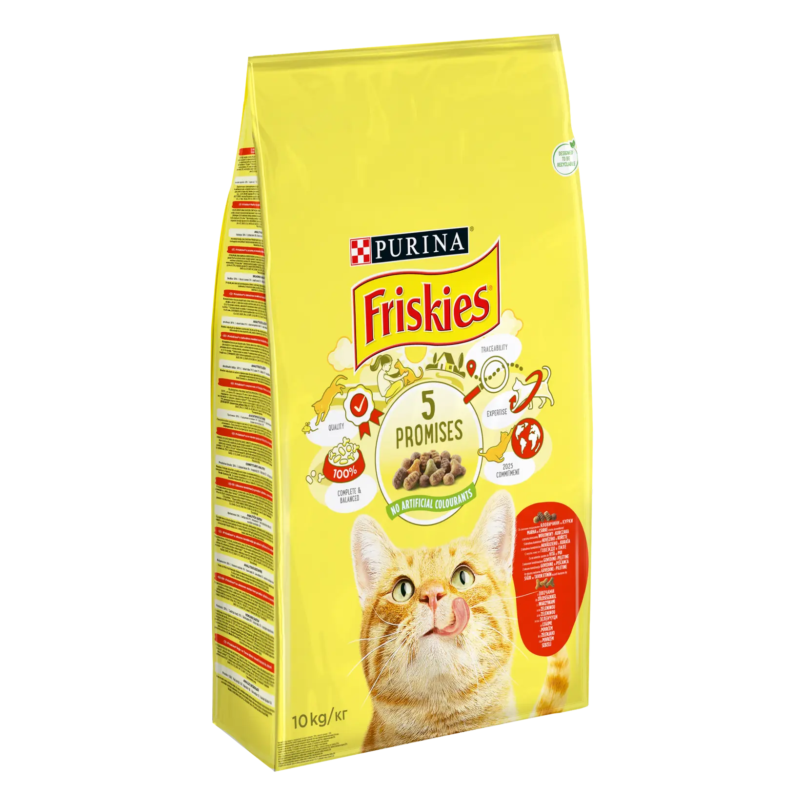 FRISKIES PURINA Suva hrana za mačke, Meso, piletina i povrće, 10 kg