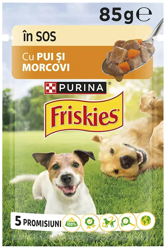 FRISKIES PURINA Vlažna hrana za pse u sosu sa piletinom i šargarepom, 85g