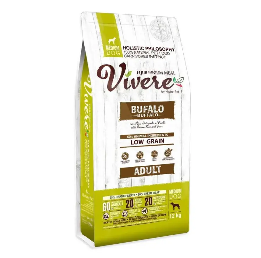 Mister pet Suva hrana sa mesom od bivola Vivere Adult Medium, 12 kg