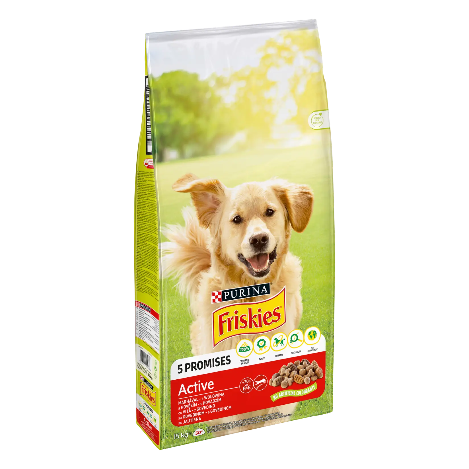 FRISKIES PURINA Suva hrana za pse, Active, Govedina, 15 kg