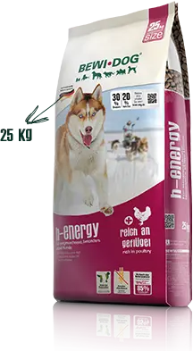 BEWI DOG Suva hrana za pse H-Energy, Živina i riba, 25kg