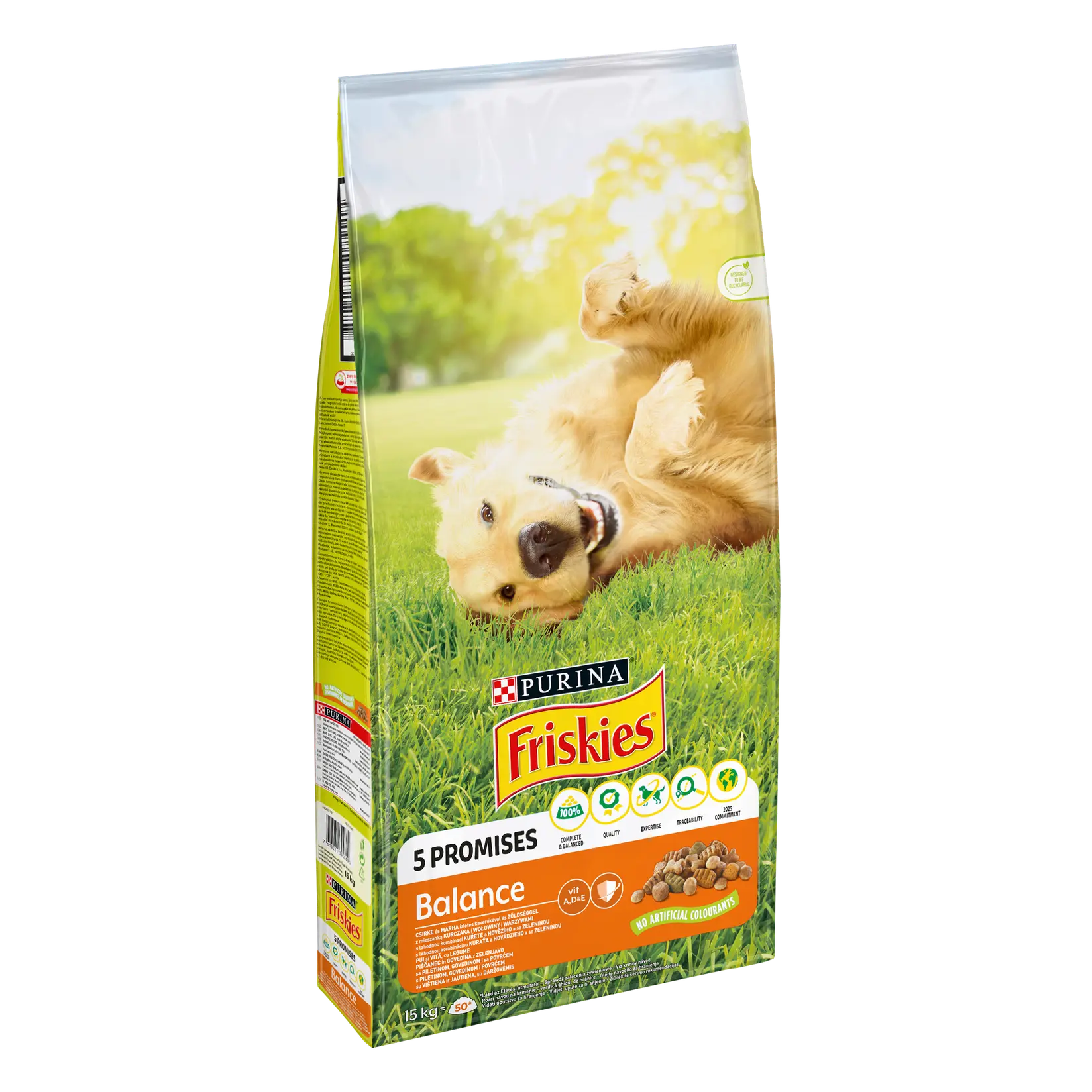 FRISKIES PURINA Suva hrana za pse, Balance, Piletina i povrće, 15 kg