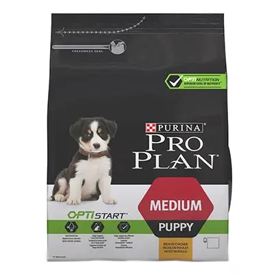 PRO PLAN Suva hrana za štence, Dog Puppy Medium OptiStart, Piletina, 3 kg