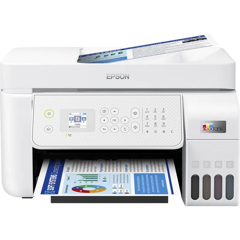 EPSON L5316 EcoTank, print-scan-copy-fax, Color, A4, 5760X1440, Wi-Fi, LAN, ADF, LCD, Manual Duplex, White