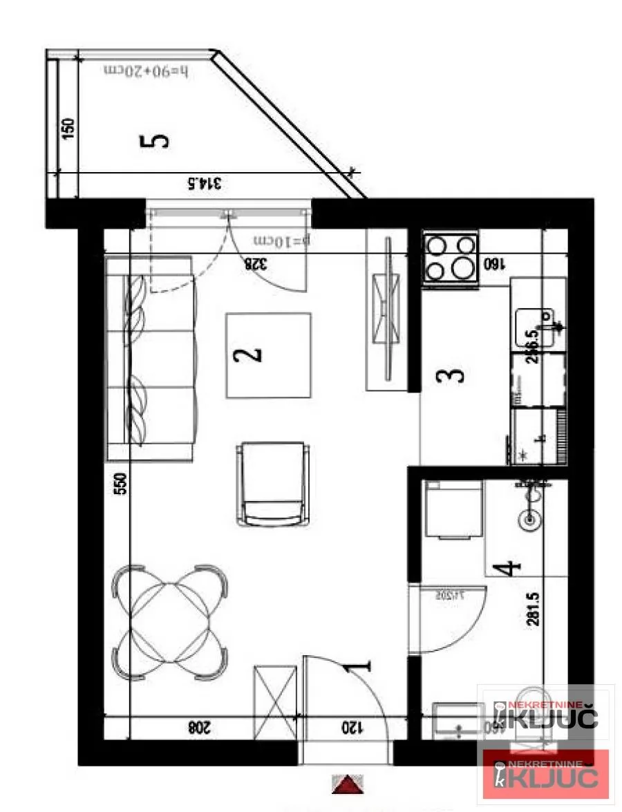 KLISA, 30m2, Jednosoban sa pdv