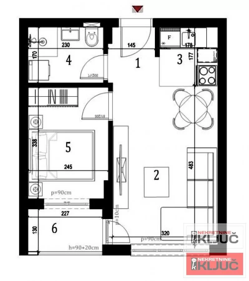 KLISA, 36m2, Jednoiposoban sa pdv
