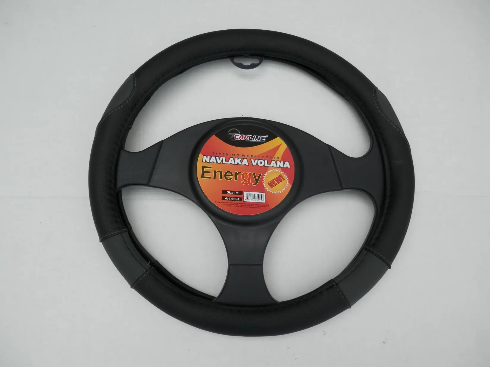 CAR LINE Navlaka volana M (38cm) crno-siva ENERGY