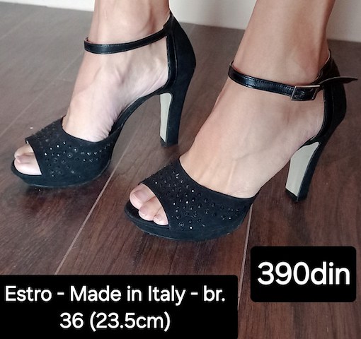 Estro sandale štikle Made in Italy crne br. 36