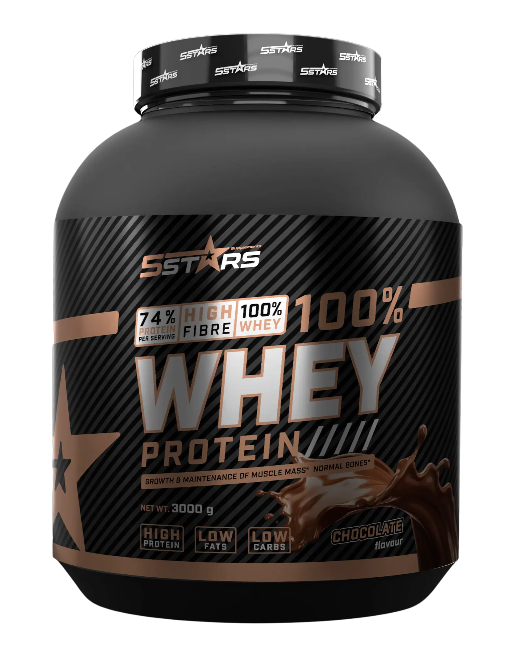 5 Stars Whey protein, Čokolada, 3 kg