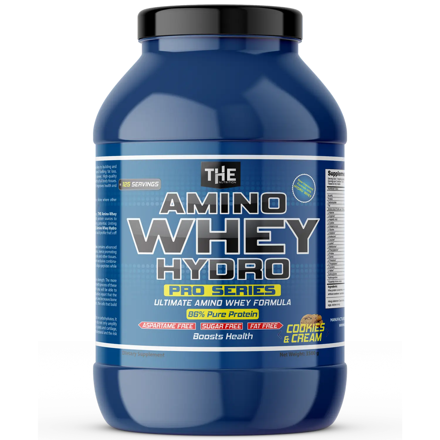 THE Nutrition Amino Whey Hydro Protein, Ukus Kolačići i krem, 3500g