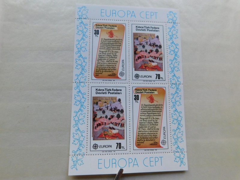 ** TURSKI KIPAR EUROPA 1982 BLOK **