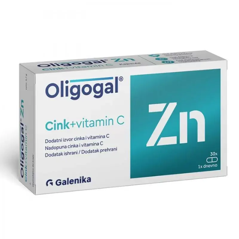 Oligogal Dodatak ishrani Cink i vitamin C Zn, 30 kapsula