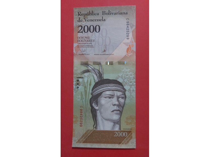 2.000 bolivares 2016 god Venecuela UNC