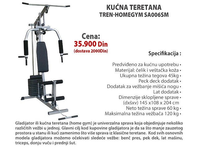 Homegym teretana Tren-Homegym SA006SM