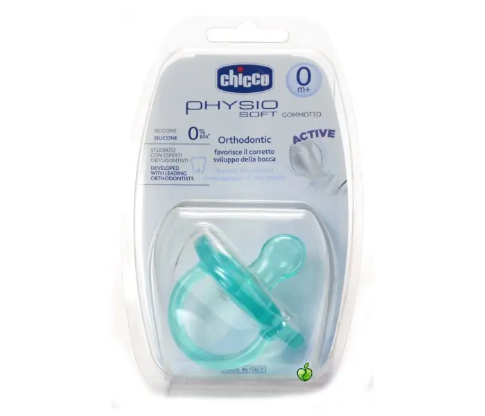 Chicco Varalica silikon 0-6 m 1/1 nežno plava, Plava