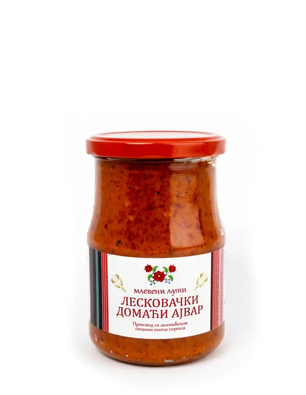 Plodovi Vlasine Leskovački domaći ajvar mleveni ljuti, 550g