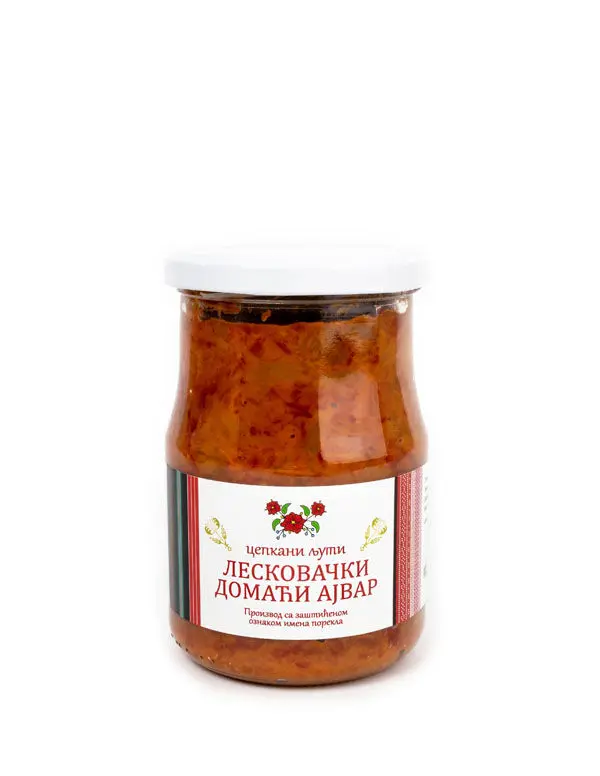 Plodovi Vlasine Leskovački domaći ajvar, cepkani ljuti, 550g