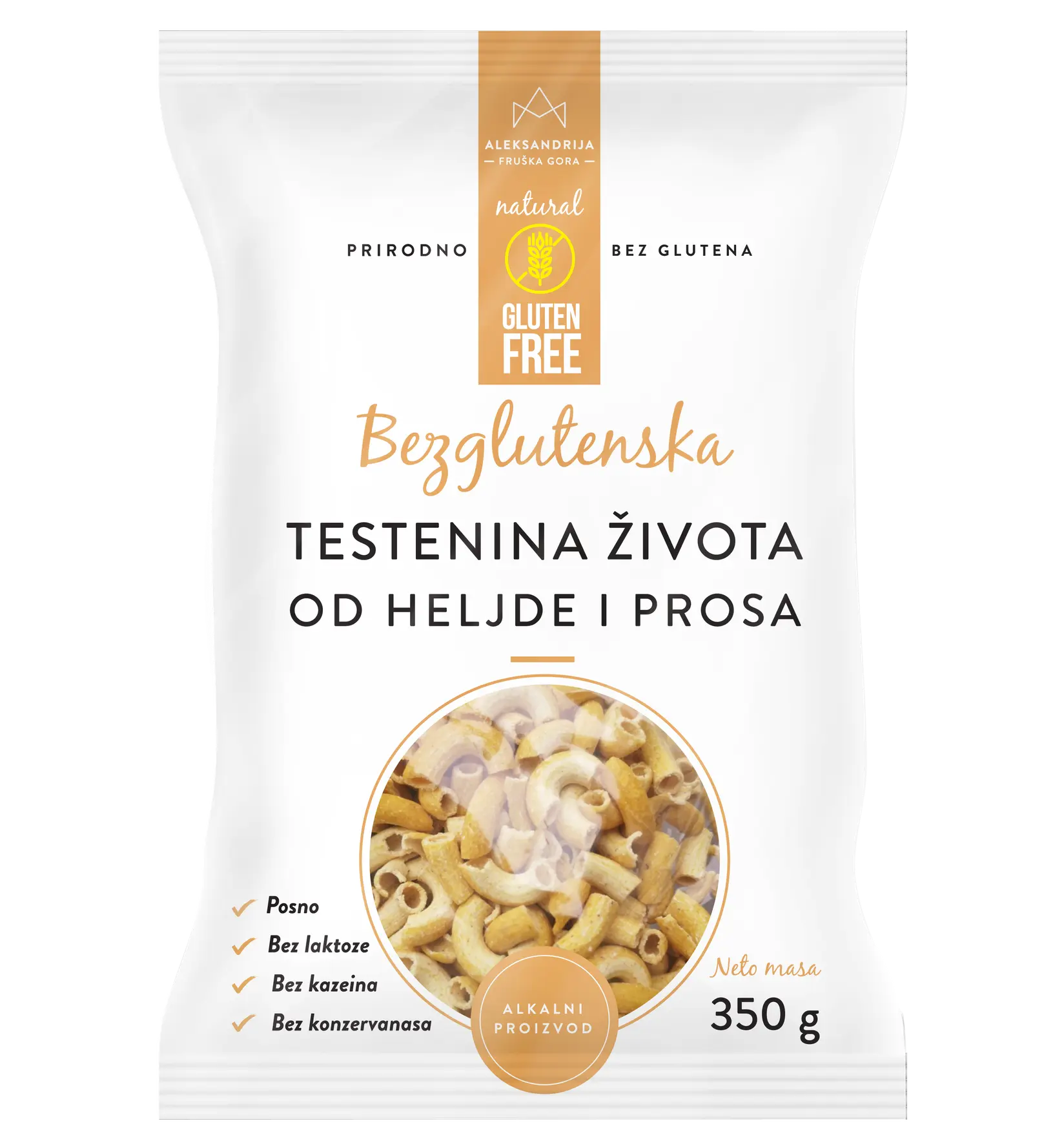 ALEKSANDRIJA Bezglutenska testenina od heljde i prosa, 350g